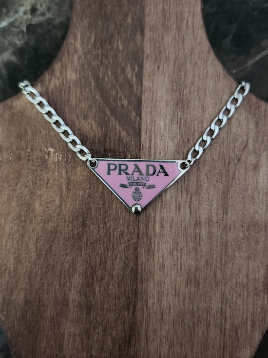 Jewelry | Upcycled Pink Triangle Logo Necklace | Poshmark